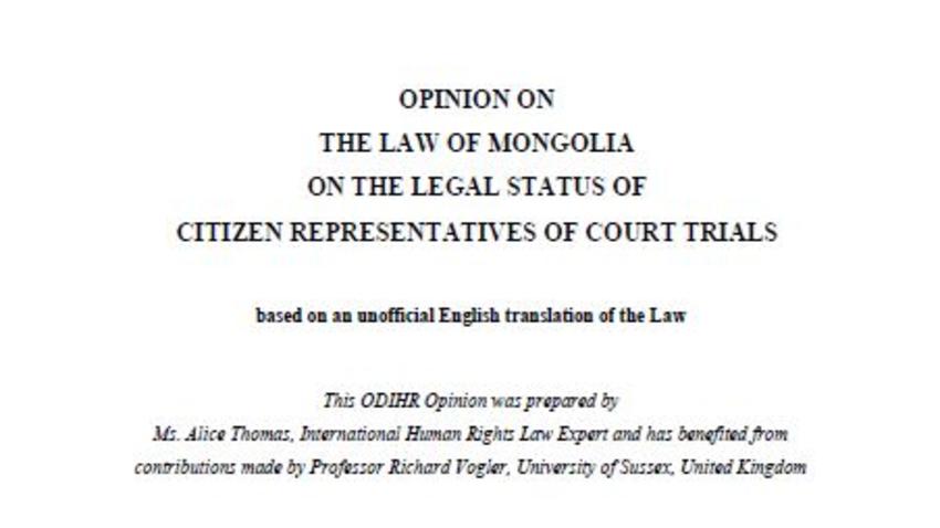 Opinion on the Law of Mongolia on the Legal Status of Citizen ...